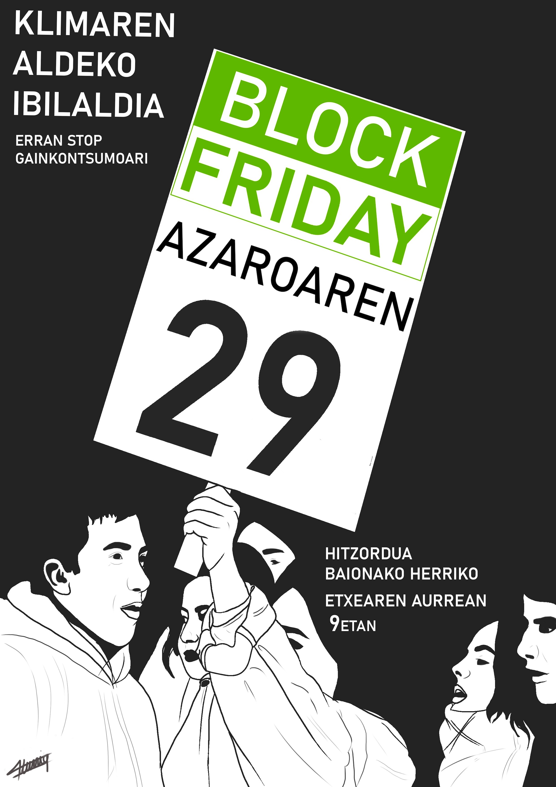 Black Friday «Block Fridays» bilakatzeko deialdia, ostiralean, Baionan ...